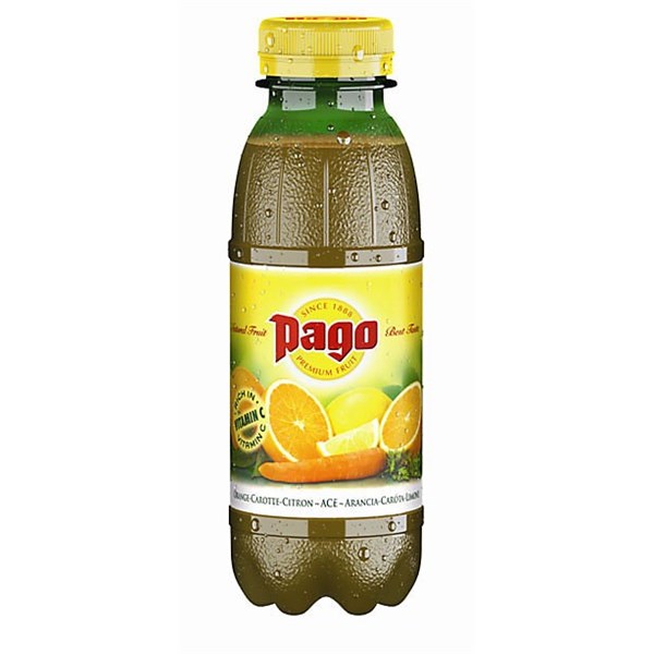 Jus de fruits Pago orange carotte citron 33 cl x12